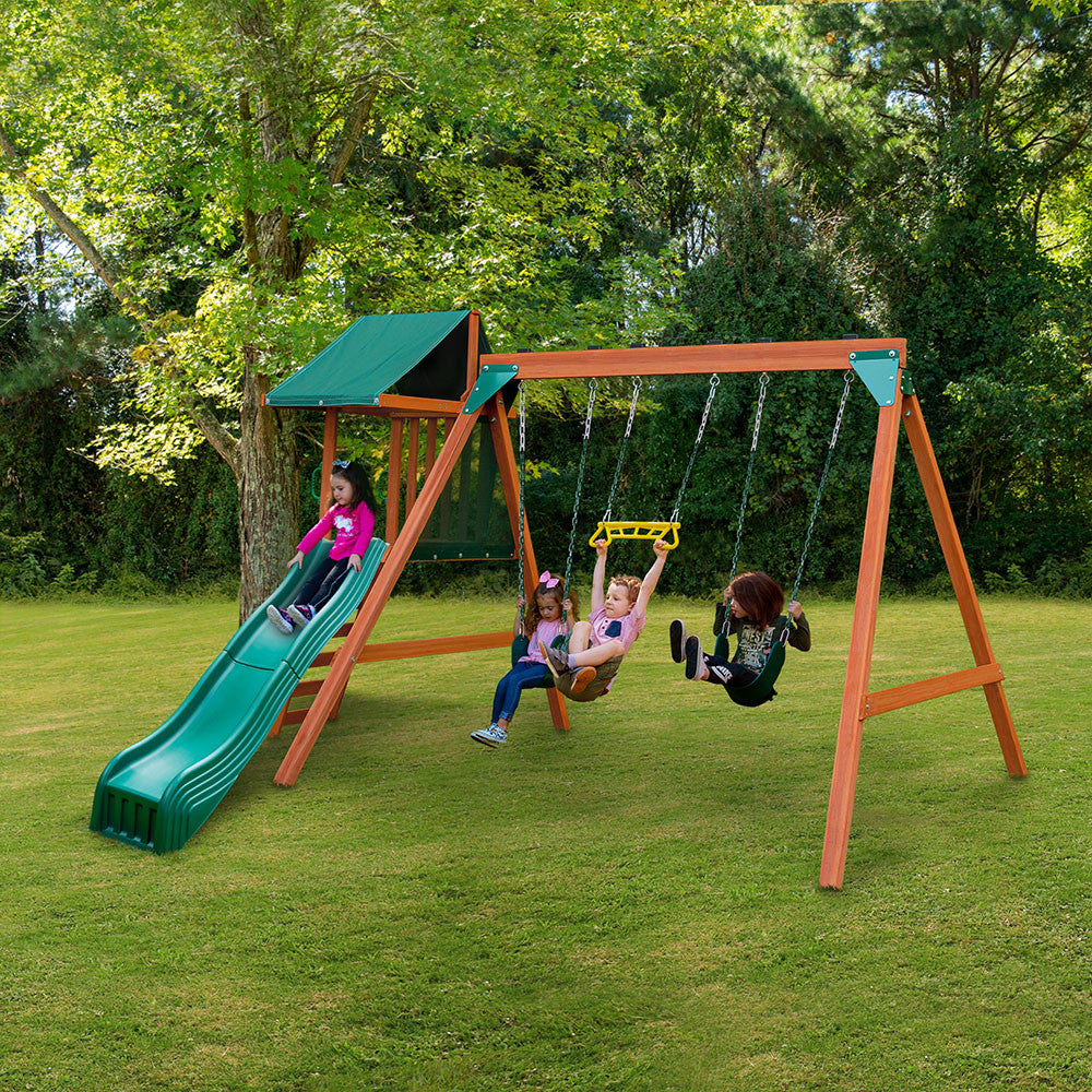 Basic Swing Set with Slide – Backyard Products Georgia
